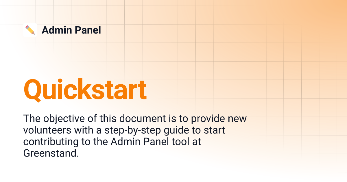 Quickstart | Admin Panel Quickstart | Admin Panel