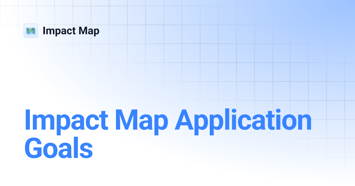 Impact Map Application Goals | Impact Map