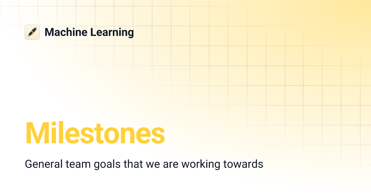 Milestones | Machine Learning
