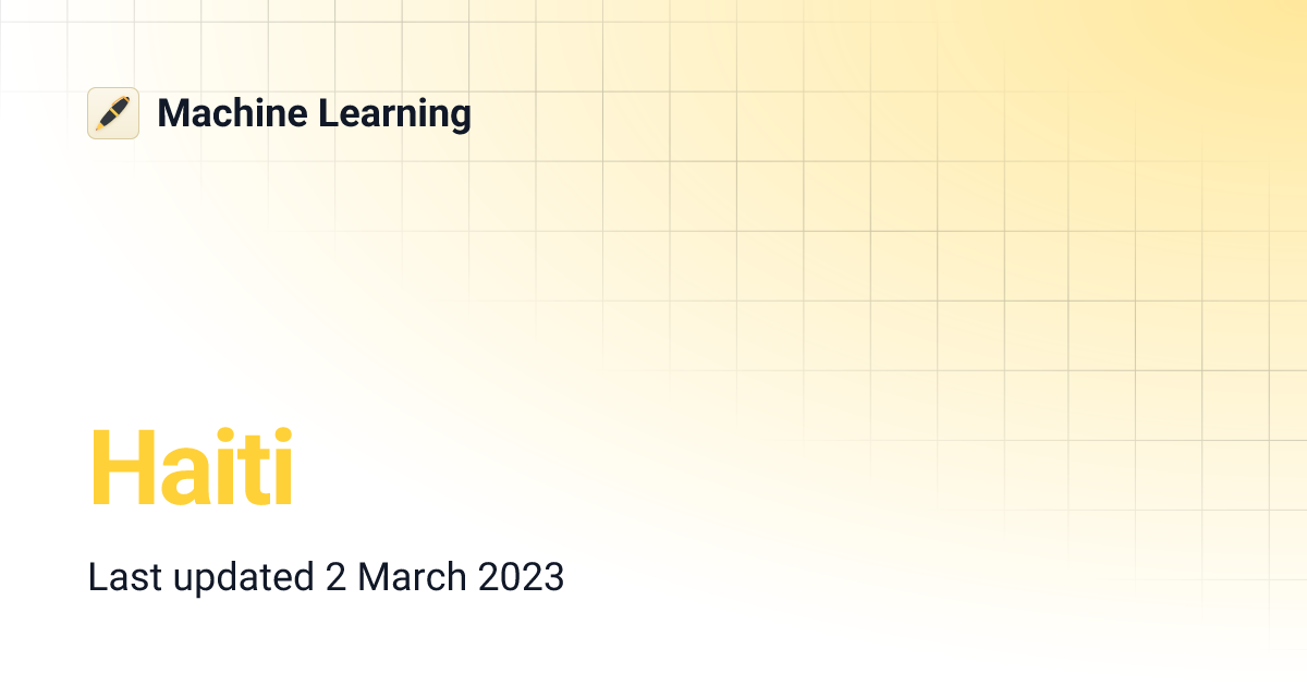 Haiti | Machine Learning