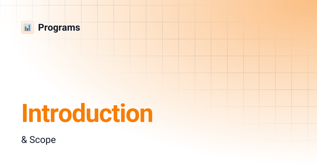 Introduction | Programs